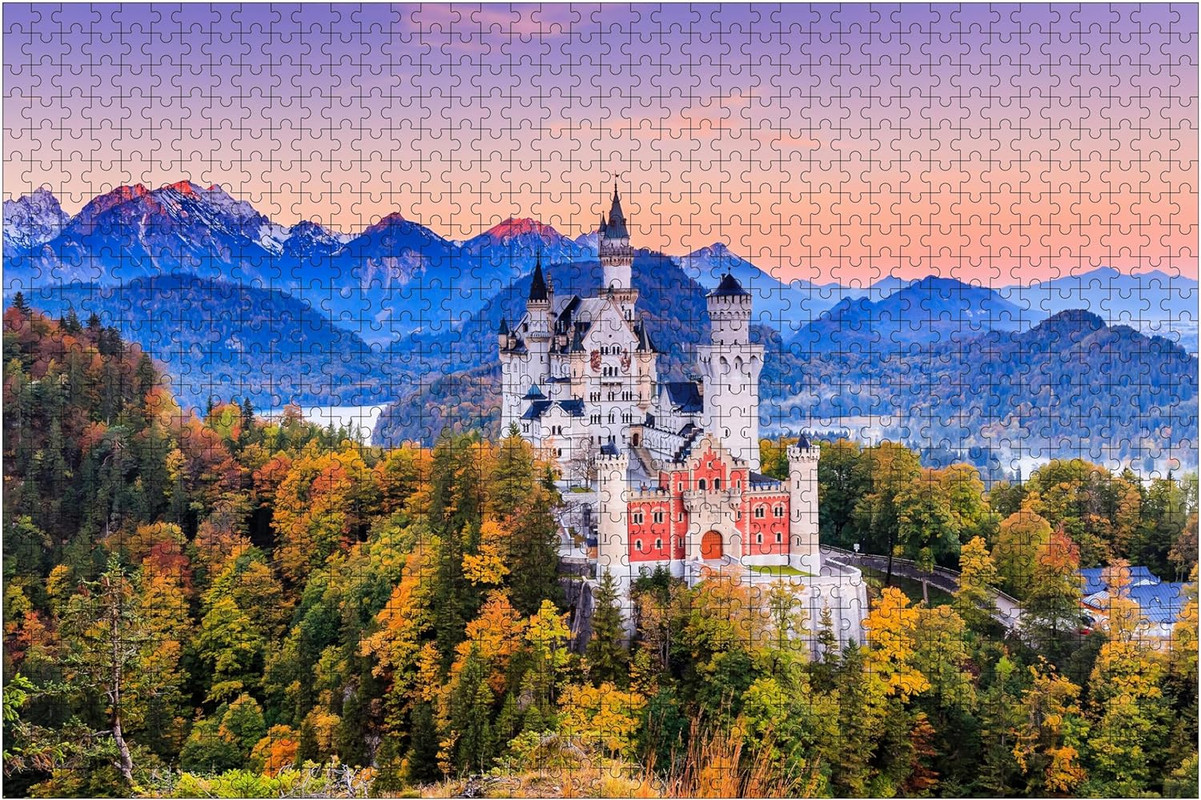 Germany Neuschwanstein Castle Bavarian Alps 1000 Pieces Wooden Jigsaw ...