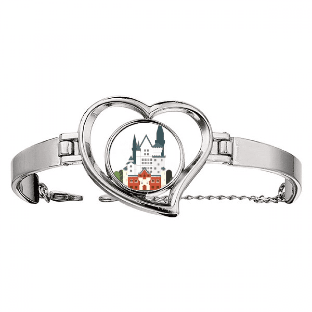 Germany New Swan Castle Architecture Bracelet Heart Jewelry Wire Bangle ...
