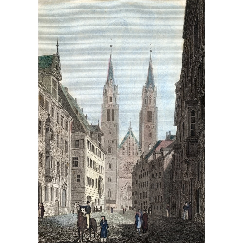 Germany Nuremberg 1822. Nst. Lorenz Kirche And Karolinen Strasse At ...