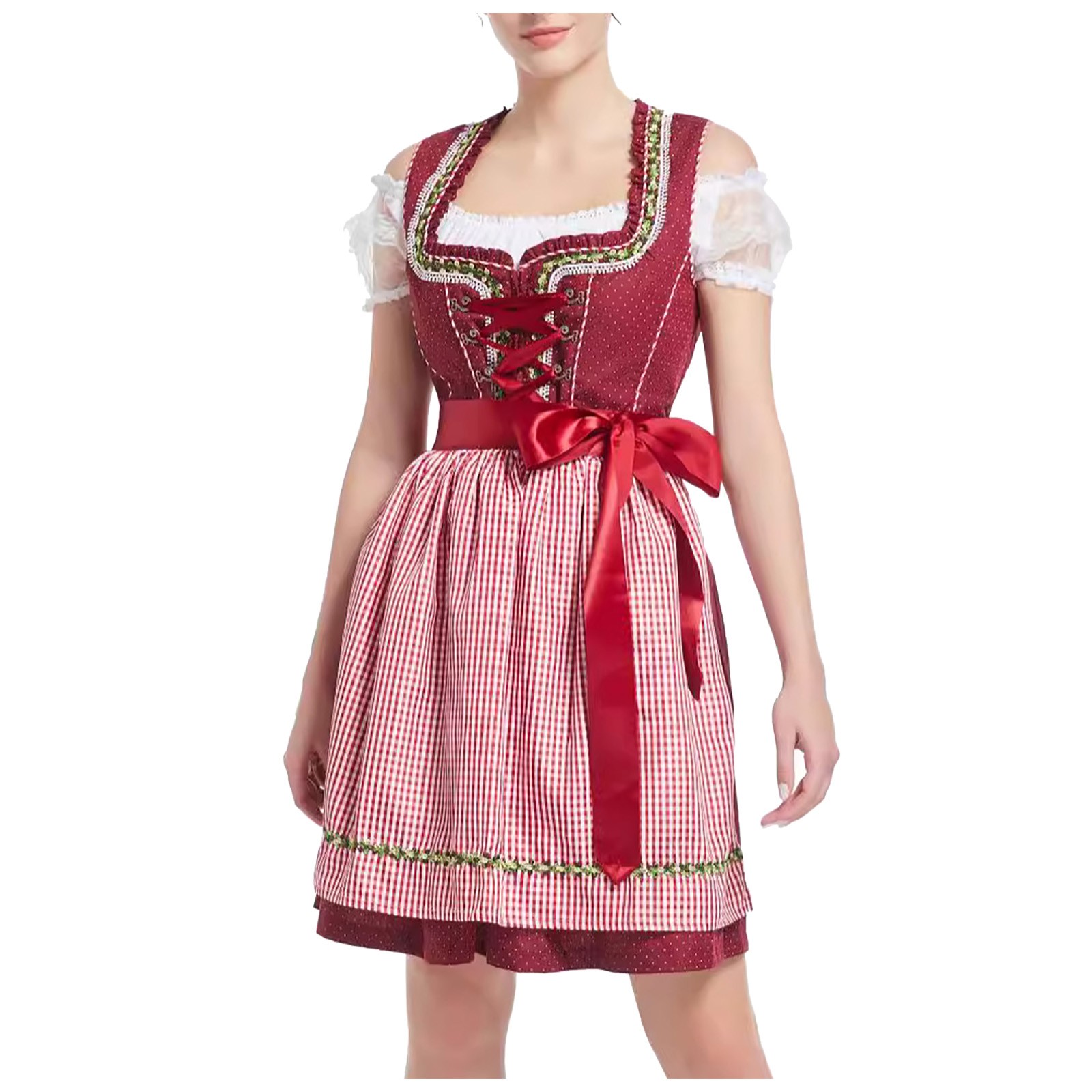 Germany Oktoberfest Womens Vintage Dress Short Sleeve Dress Stage ...