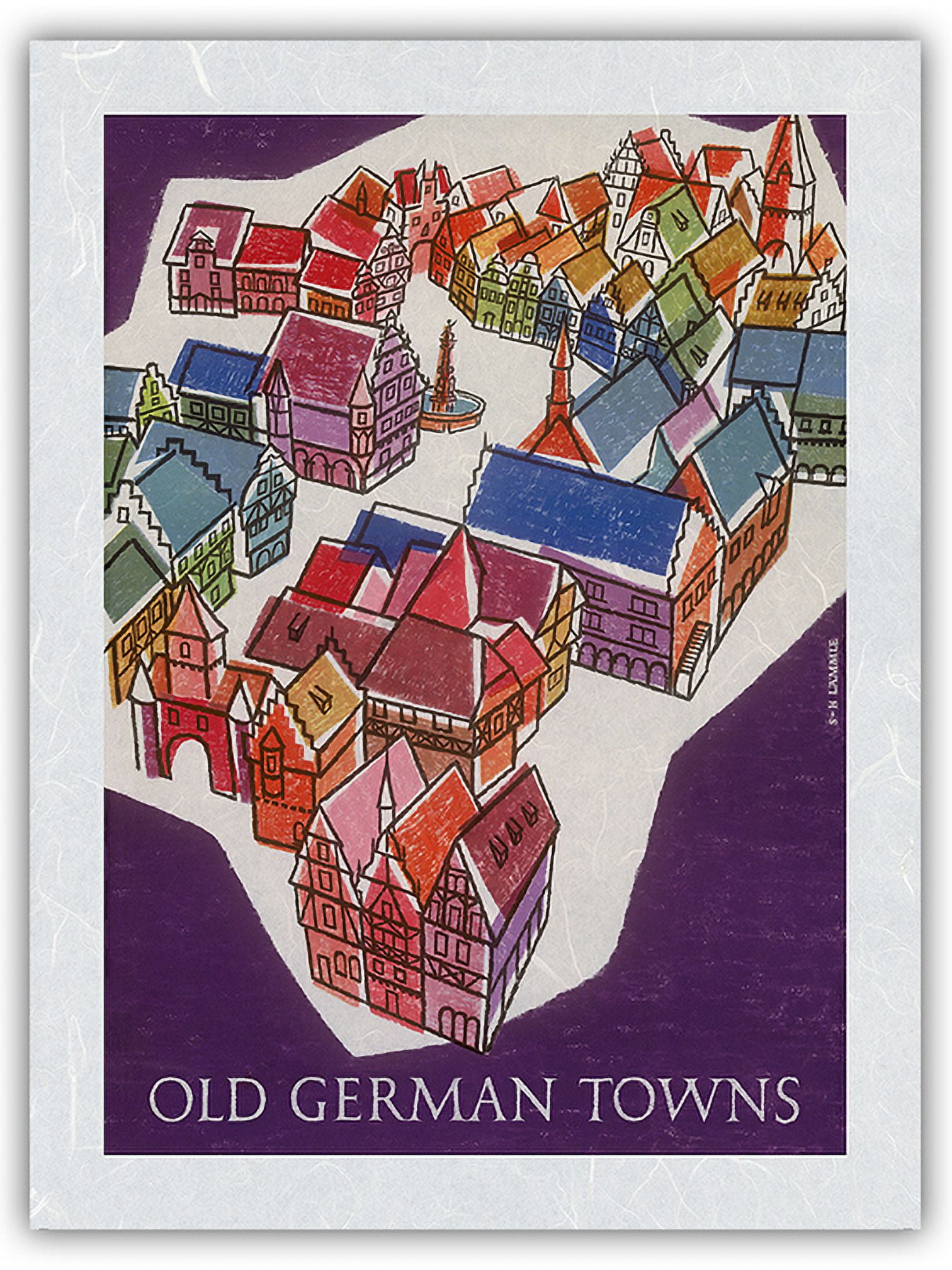Germany - Old German Towns - Vintage Travel Poster by Sigrid and Hans ...