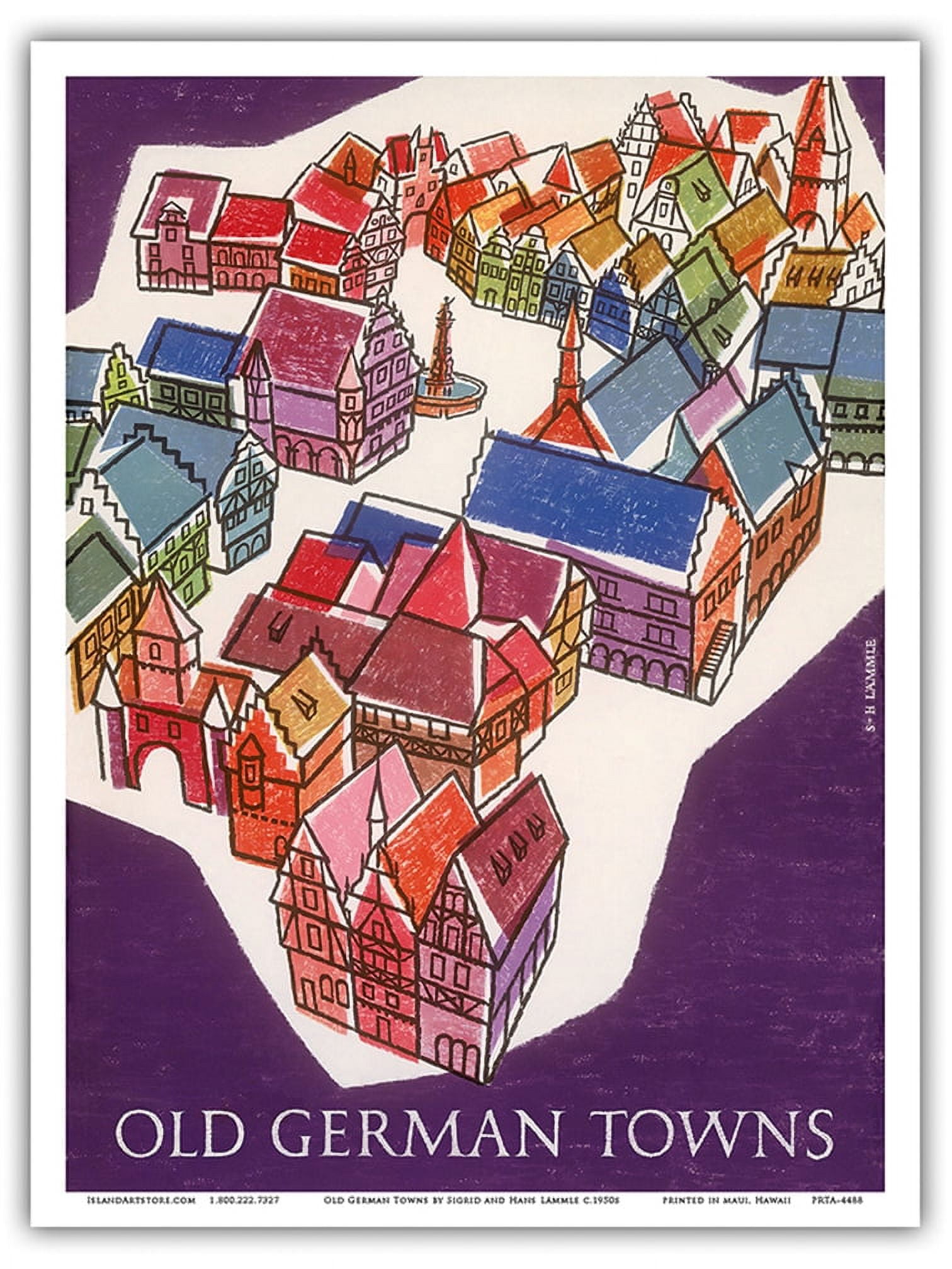 Germany - Old German Towns - Vintage Travel Poster by Sigrid and Hans ...