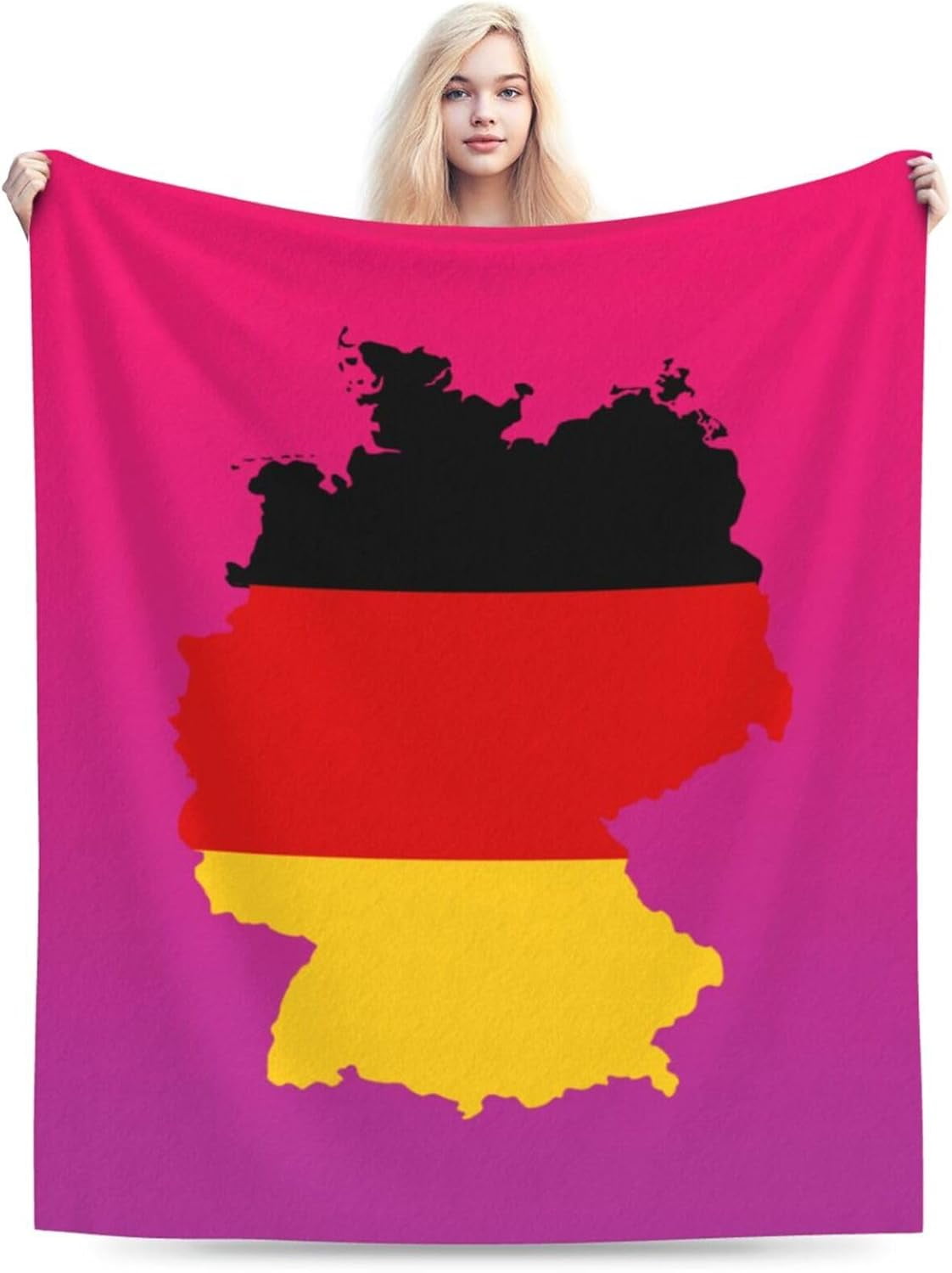 Germany Terrain Map Throw Blanket for Couch 80"x60" Cozy Soft Sofa ...
