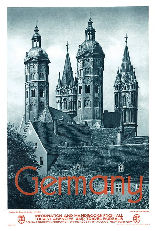 Germany - Vintage Travel Poster (12x18Inches(BlackWood-Framed ...
