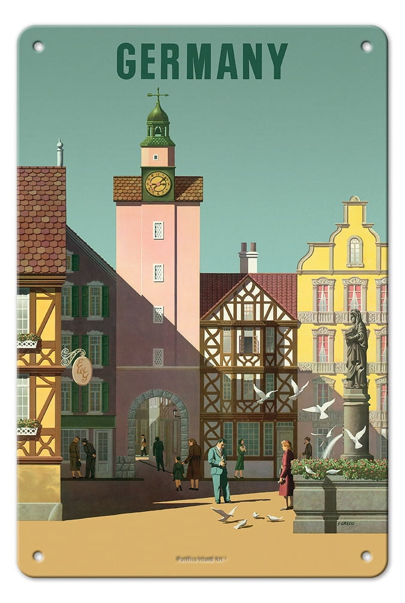 Germany - Vintage Travel Poster by S. Greco c.1950s - 8 x 12 inch ...