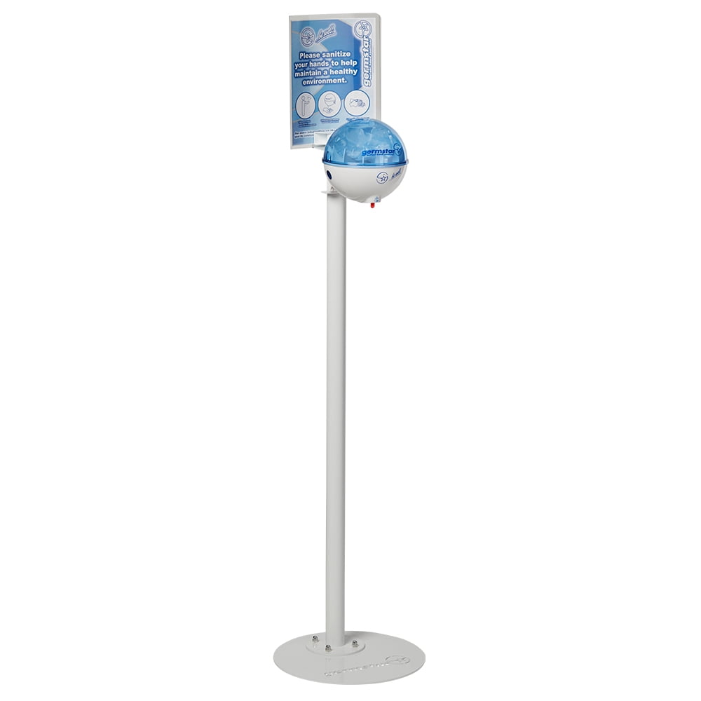 Germstar Hand Sanitizer Premium Metal Floor Stand - White - Walmart.com