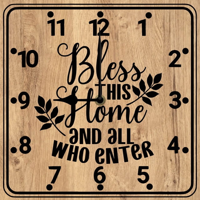 Geroclonup Bible Verse Wall Clock Bless This Home and All Who Enter ...