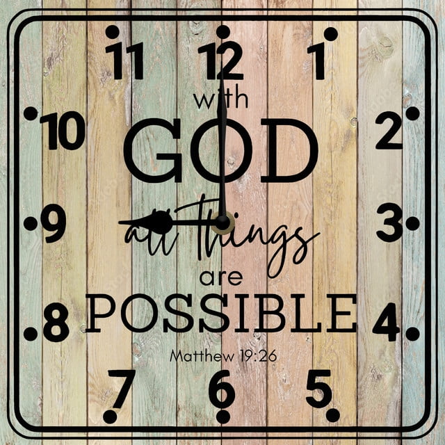 Geroclonup With God All Things Are Possible Wall Clock Square Bible ...