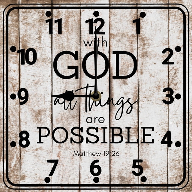 Geroclonup With God All Things Are Possible Wall Clock Square Christian ...