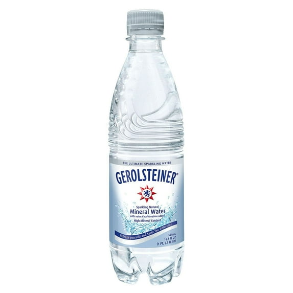 Gerolsteiner Sparkling Mineral Water, 16.9 oz Bottles, 24 Pack, Bulk Discount Available ...