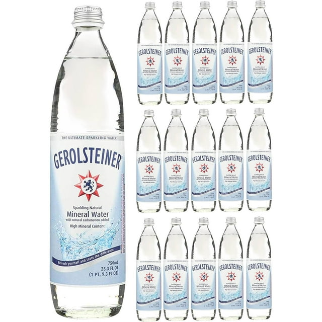 Gerolsteiner Sparkling Natural Mineral Water - 25.3 Fl Oz. - 15 Counts In Premium Glass Bottles ...