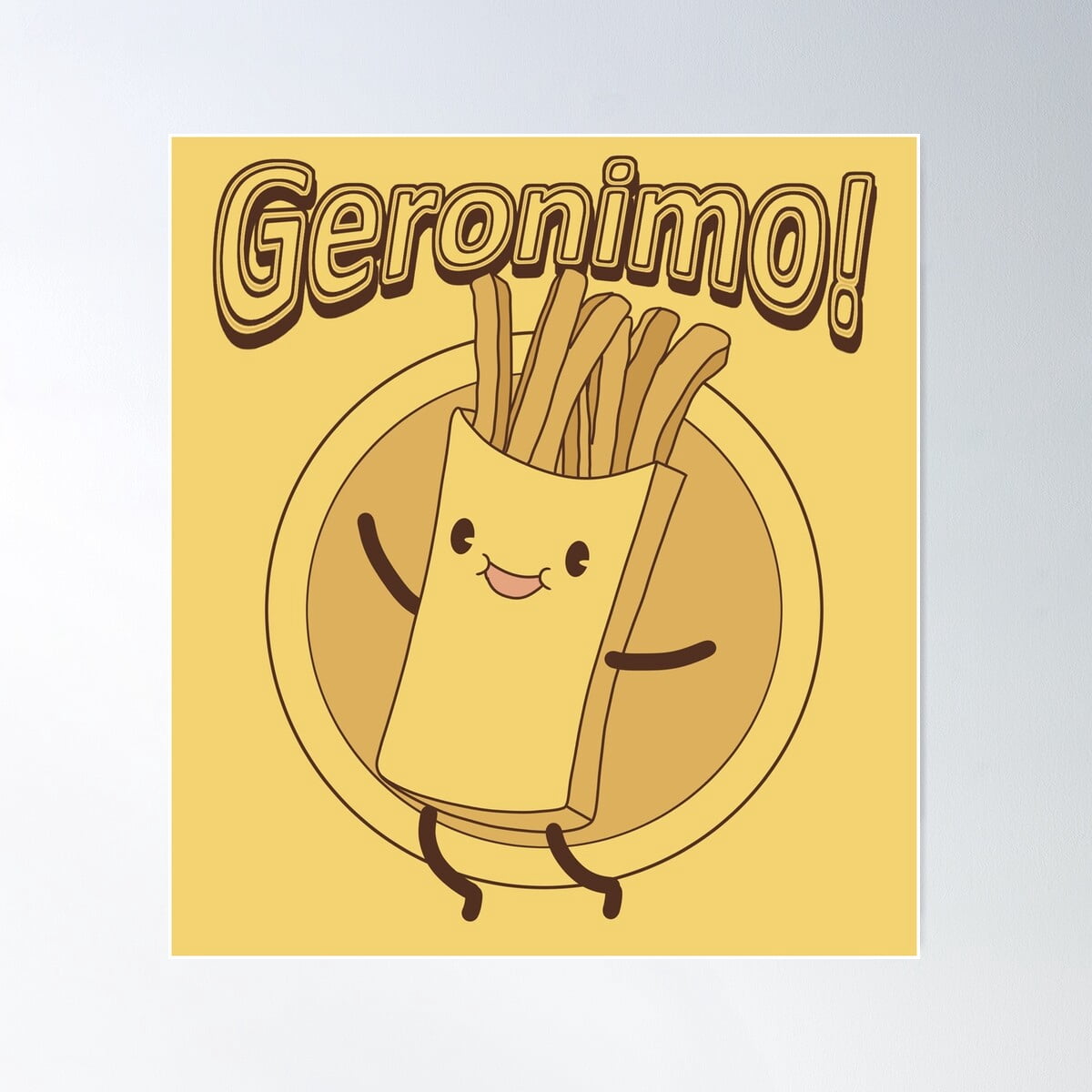 Geronimo Jumping French Fries Poster Wall Art, Modern Wall Decor For ...
