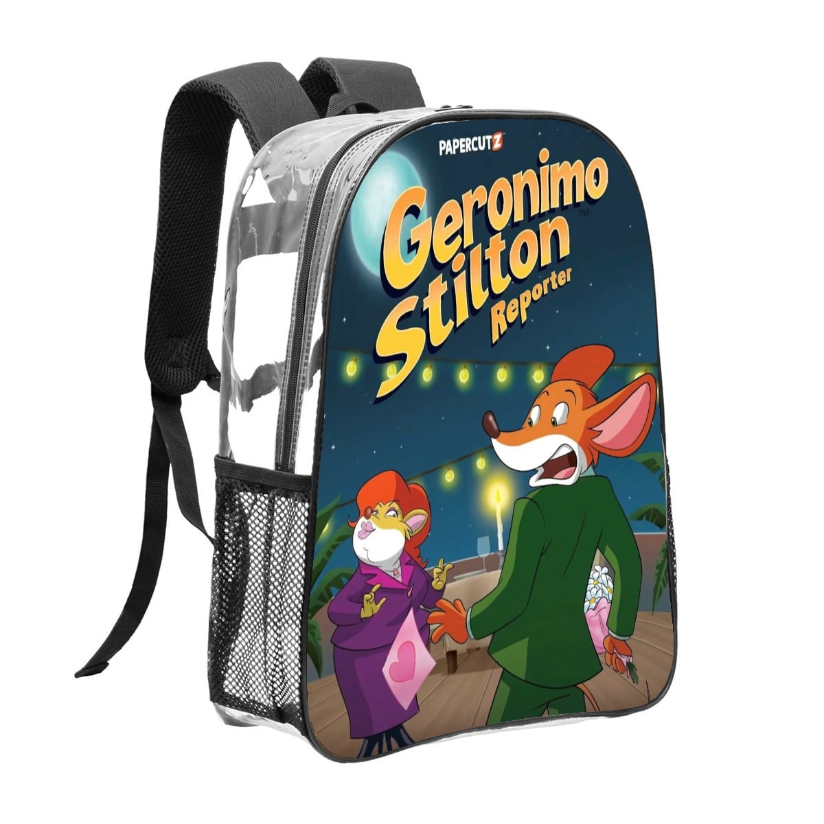 Geronimo Stilton Pattern Transparent Backpack Lightweight And ...