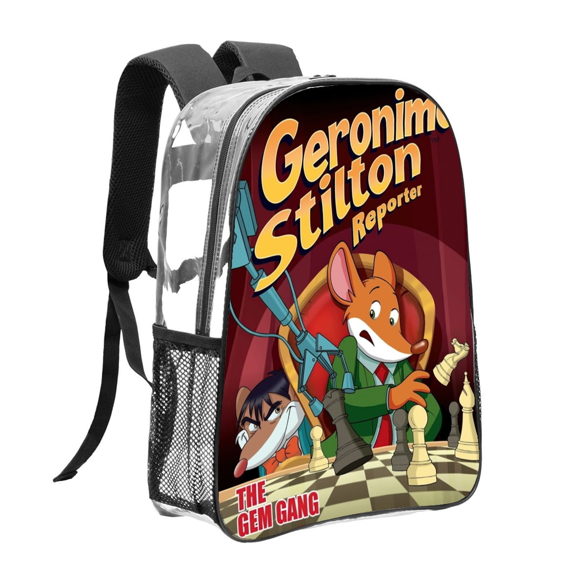 Geronimo Stilton Pattern Transparent Backpack Lightweight And ...