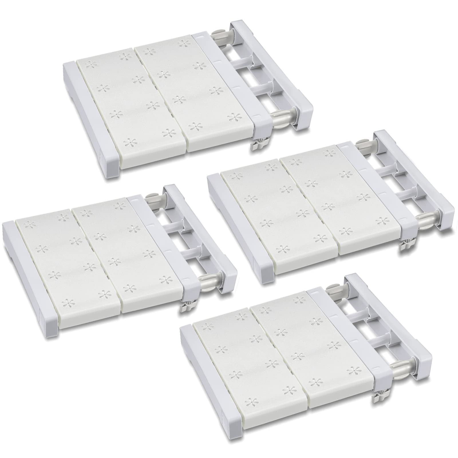 Gerrii 4 Pcs Closet Tension Shelf Rod Expandable Shelf Locker Organizer ...