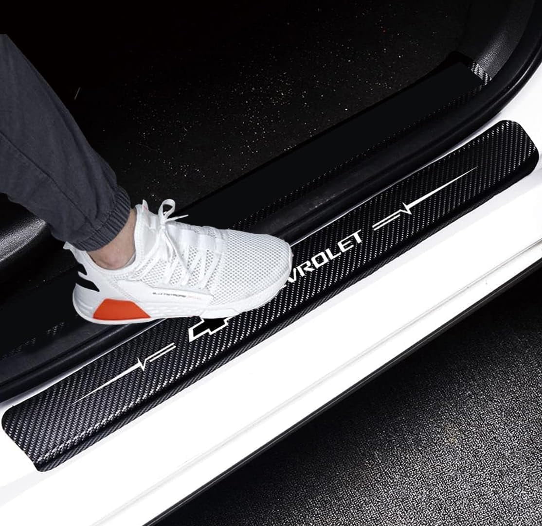 Gerrit 4Pcs Premium Door STF9 Sill Protector Reflective 4D Carbon Fiber ...