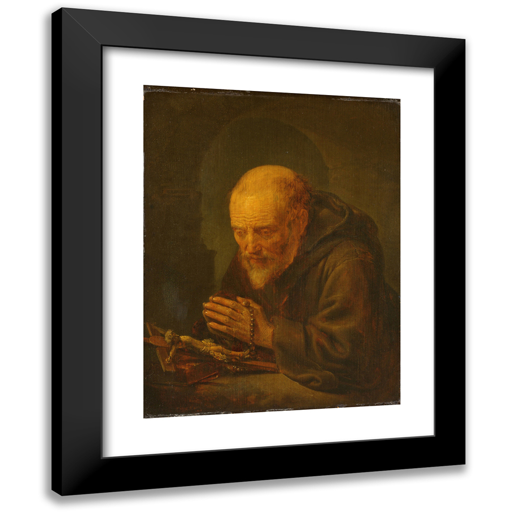 Gerrit Dou 15x18 Black Modern Framed Museum Art Print Titled - A Hermit ...