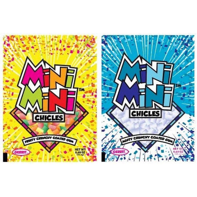 Gerrits Mini Mini Chicles Fruit Gum Candy 0 79 Ounce Pouches 20 Count Display Box