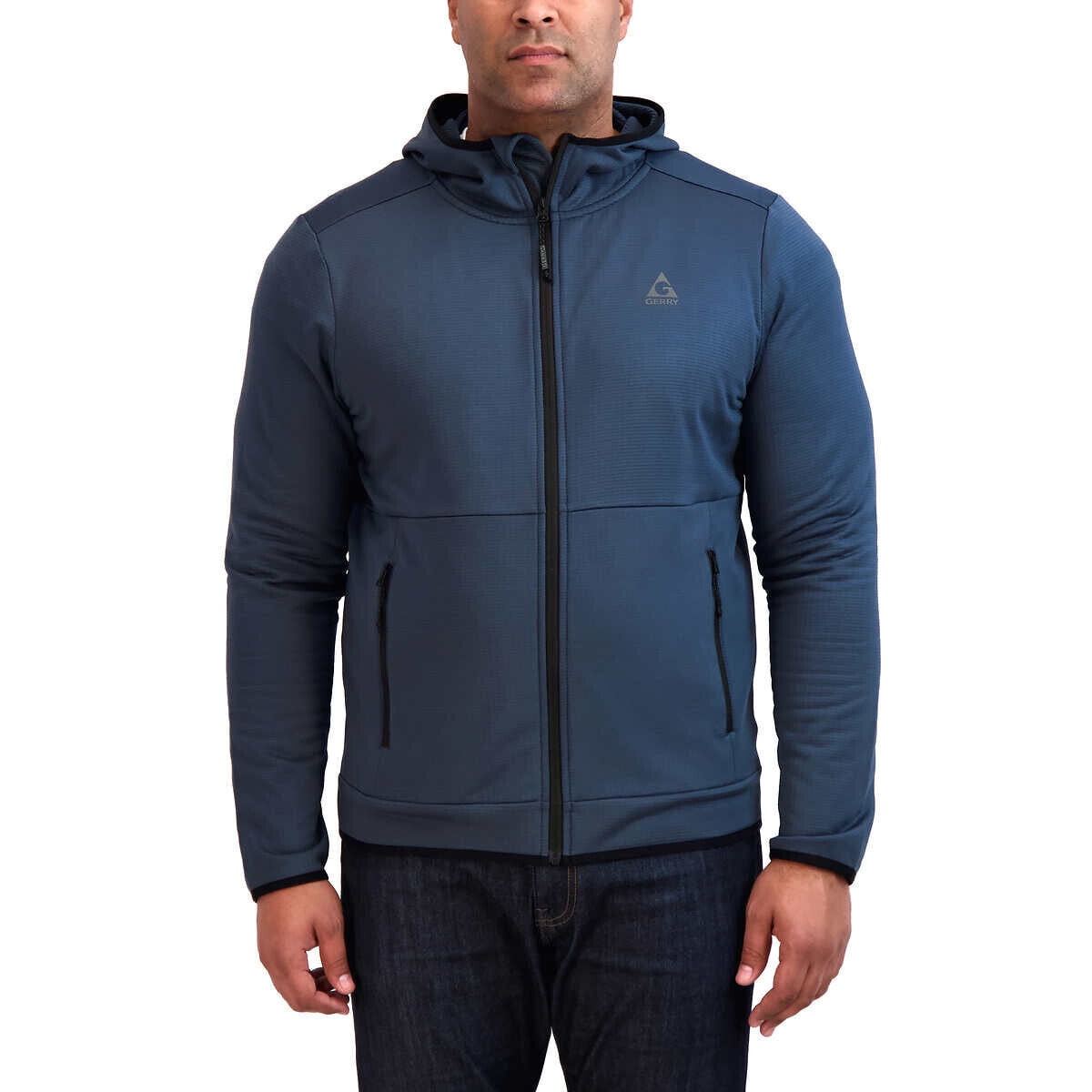Gerry Men's Comfort Warmth Active Full Zip Hoodie, Blue Medium ...