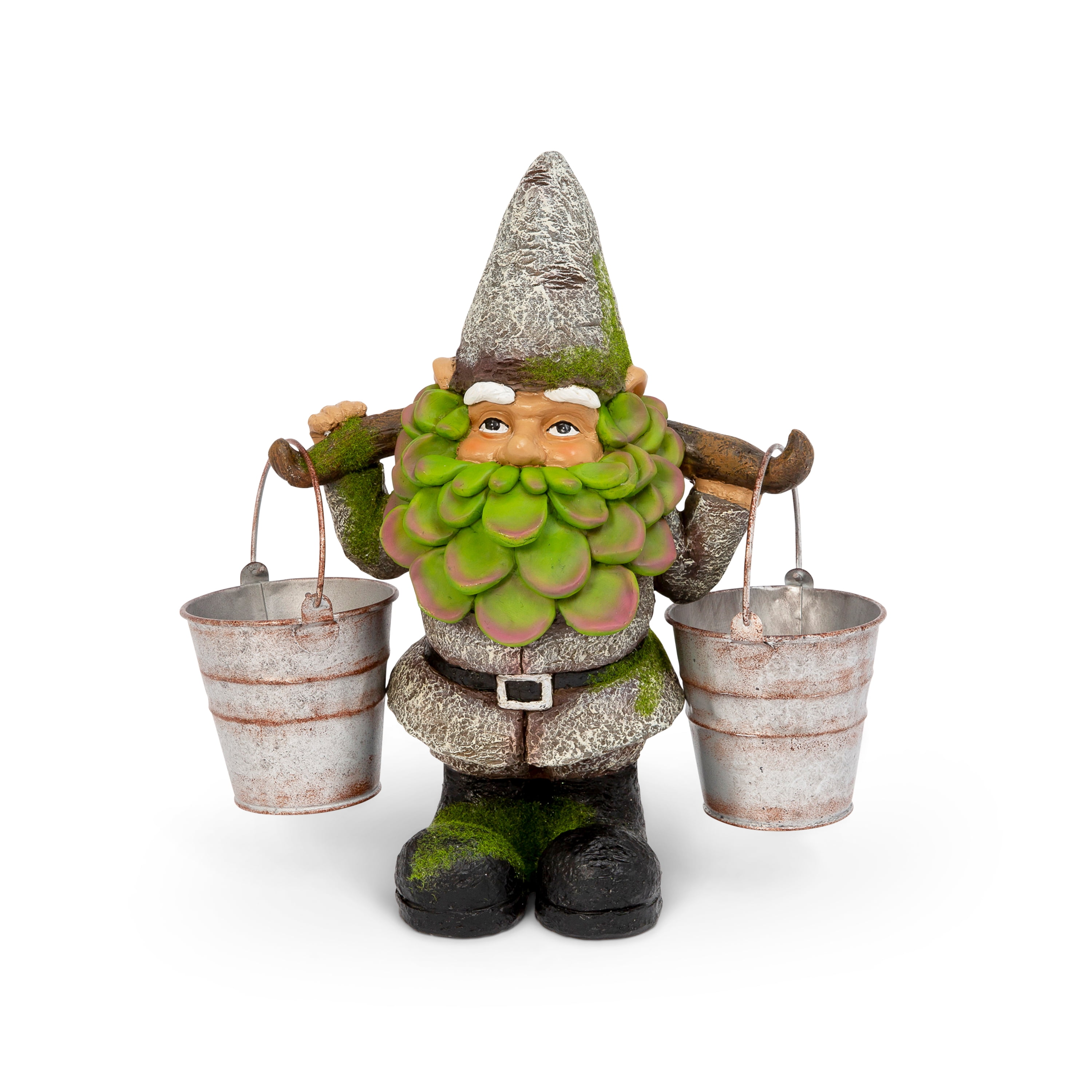 Gerson 14"H Resin Gnome Holding two Buckets - Walmart Business Supplies