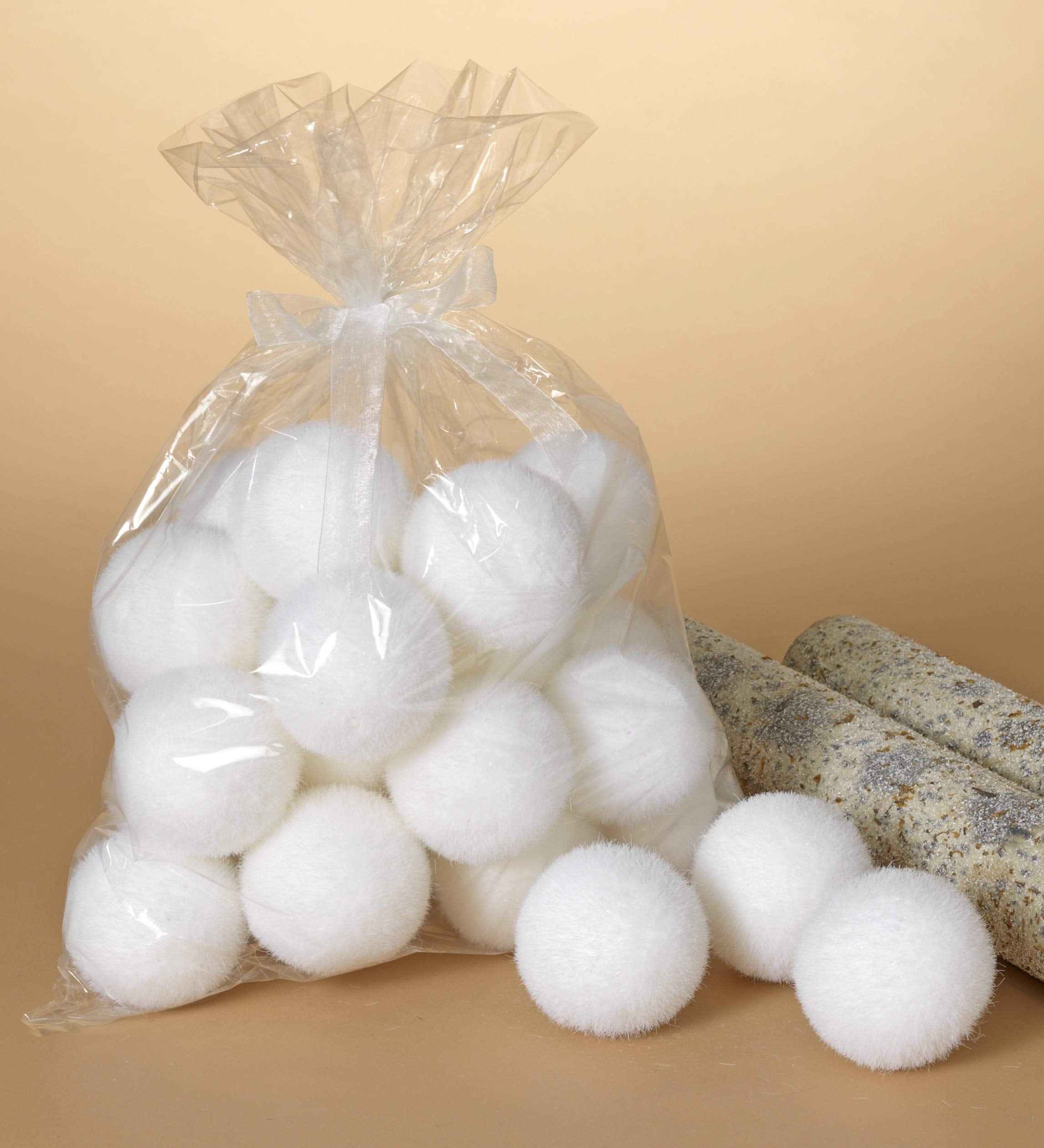 Gerson 24 Large White Snowballs with Glittered Snow Effect, 3-1/4 Inch ...