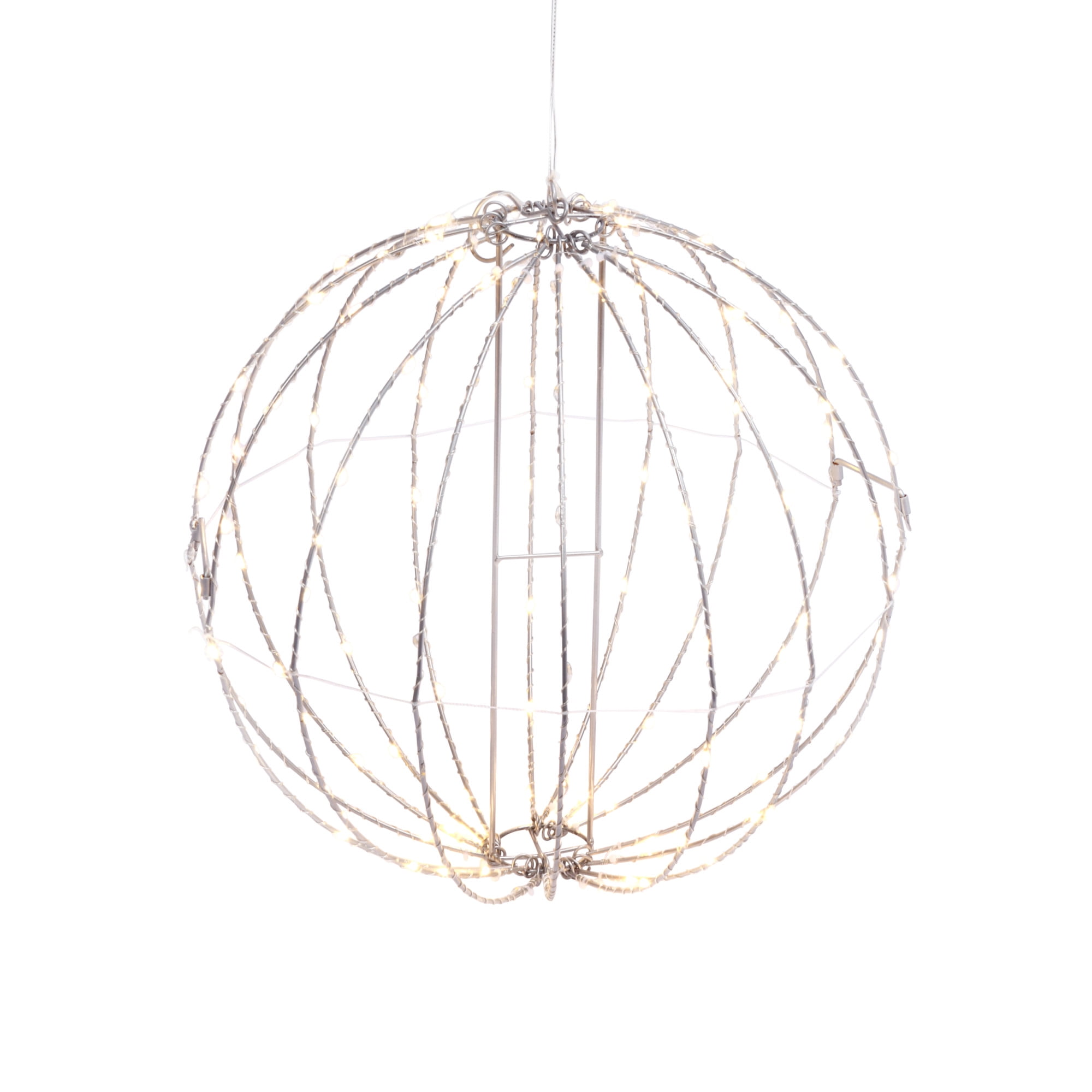 Gerson 24-in D Electric Foldable Metal Sphere w/ 220 Warm White Micro ...