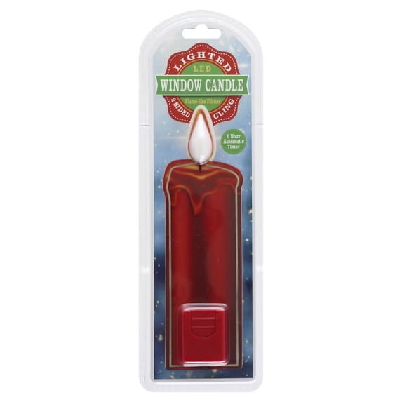 Gerson 44741 - LED Red Window Cling Candle Christmas Window Decor ...