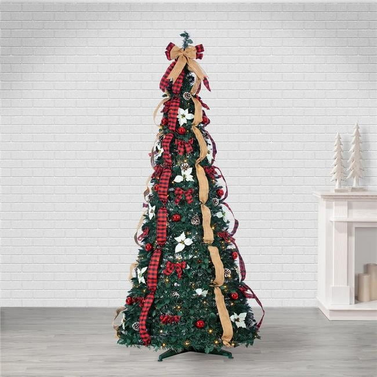 Gerson 7.5 ft. Pre Lit LED Pop Up Decorative Pine Tree - Walmart.com