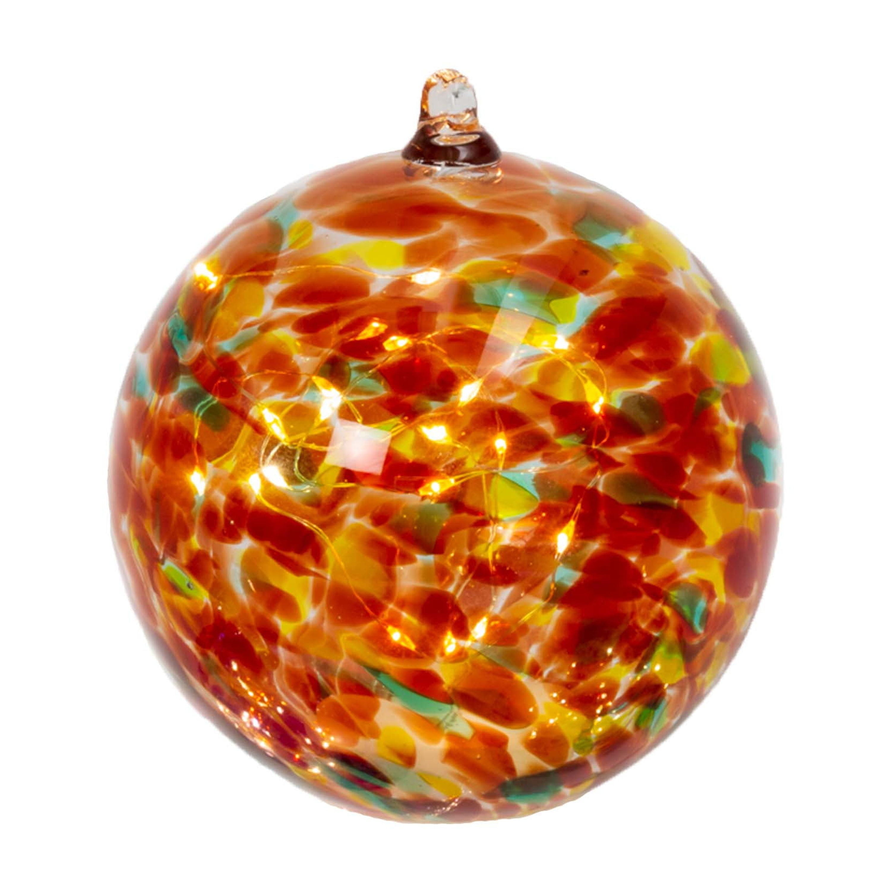 8 Inch Elegant Amber Illuminating Hand Blown Glass Sphere - Walmart ...