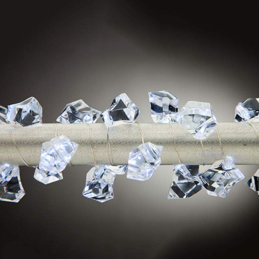 Gerson 93994 - 10' 30 Light Silver Wire Clear Acrylic Gems Battery ...
