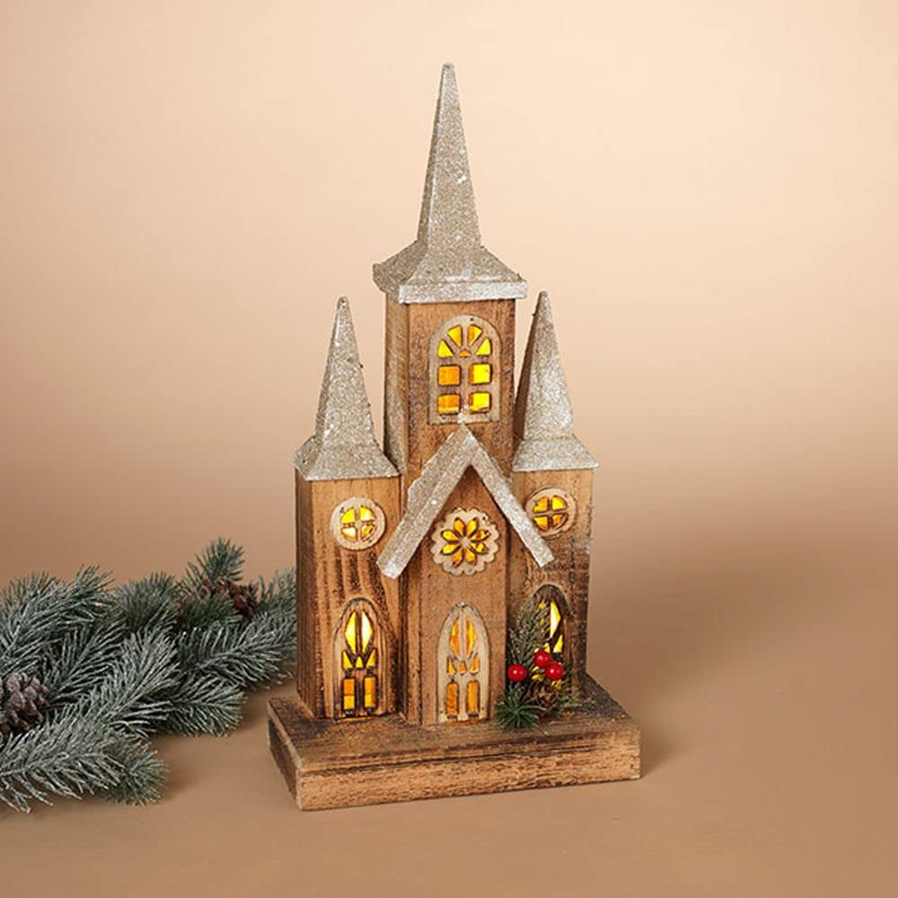 Gerson Batter Operated Lighted Wood House - 16 Inch - Walmart.com