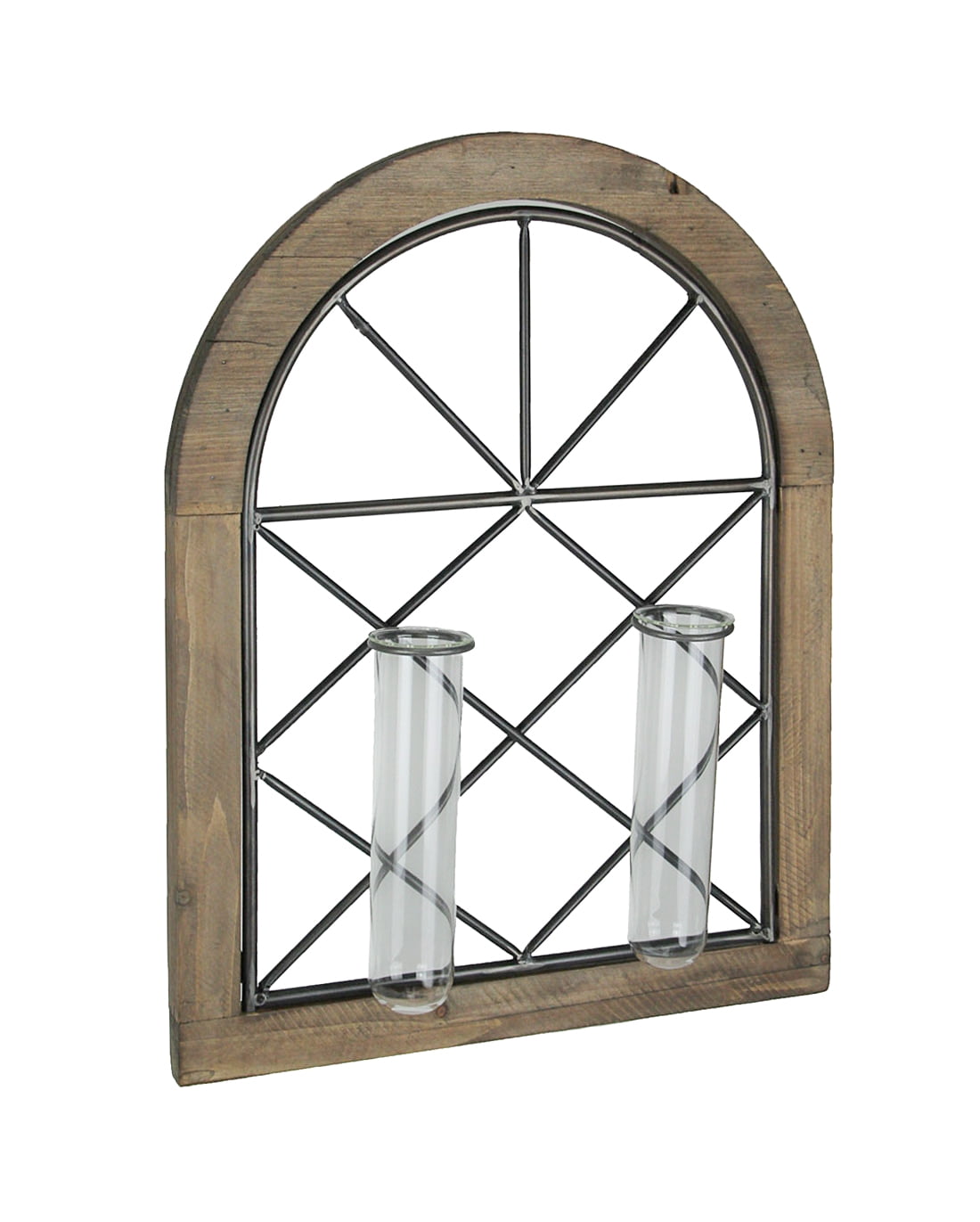 Gerson Cathedral Style Wall Flower Sconce With Dual Glass Bud Vases ...
