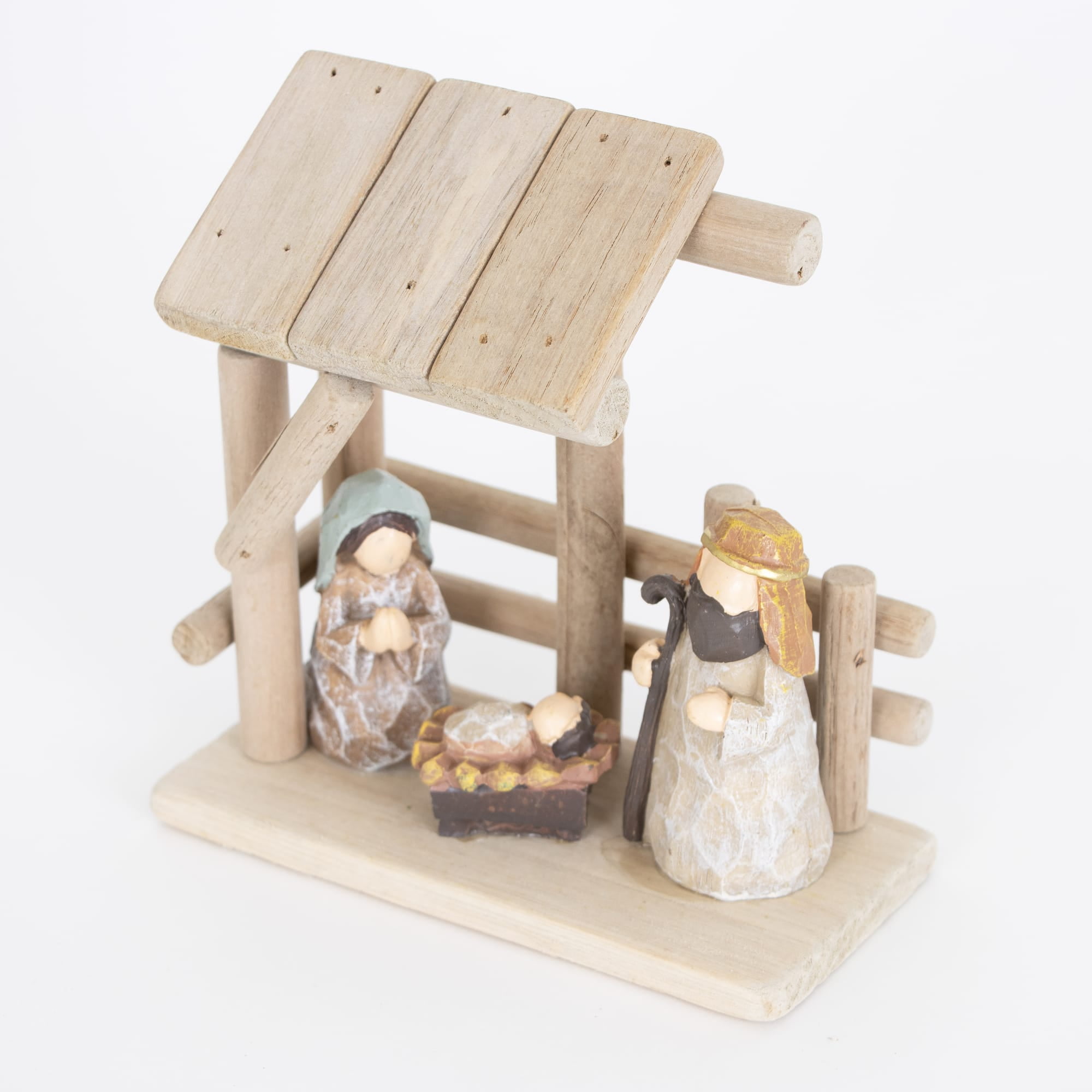 Gerson Christmas Nativity Scene, One-Piece Holy Family Creche Indoor ...