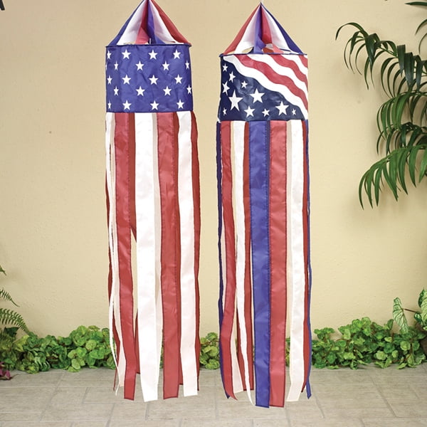 Gerson Companies 48" Polyester Americana Windsock In Bag with Header, 2 ...