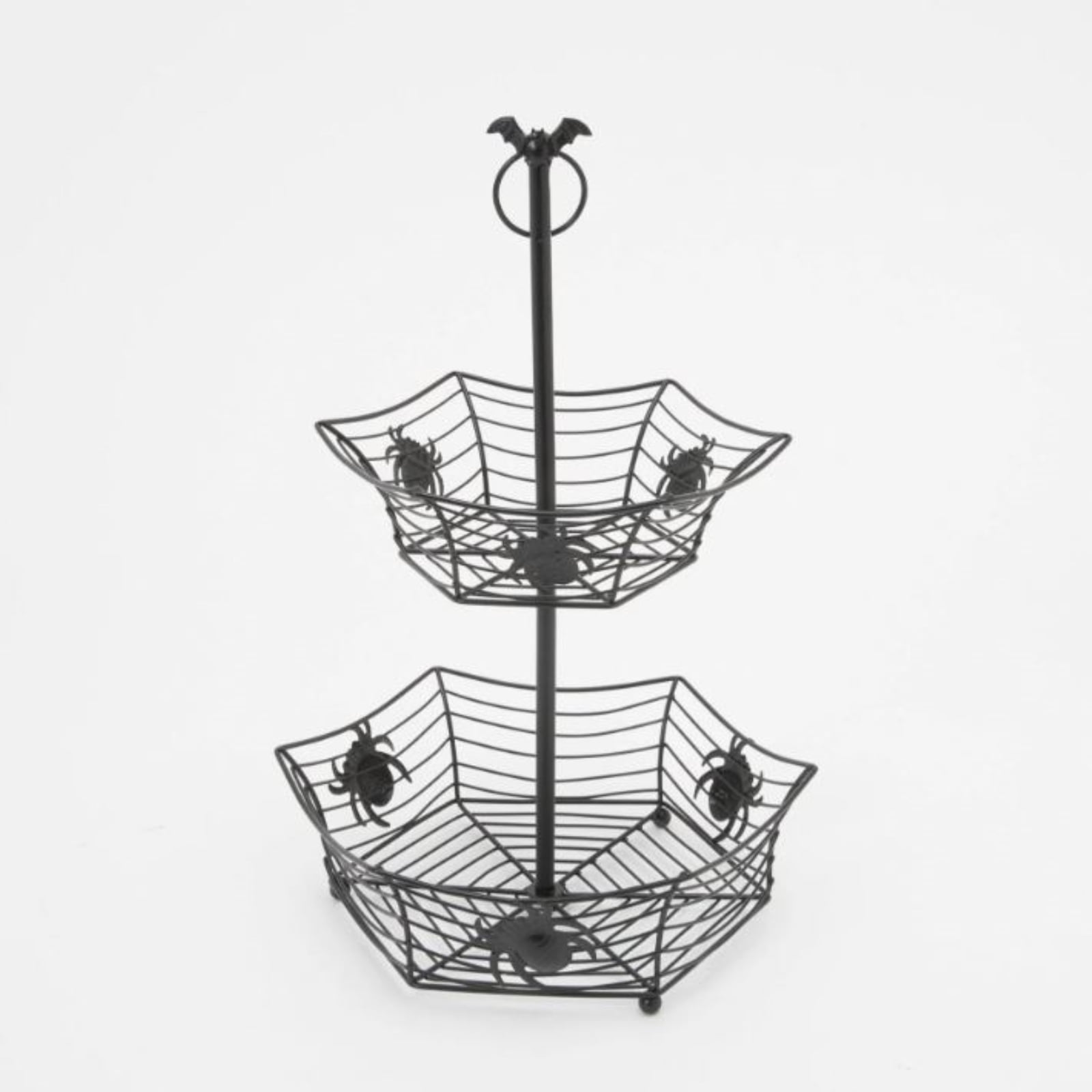 Gerson Company 2 Tier Halloween Metal Spooky Spider Web Tray 17.3 inch ...