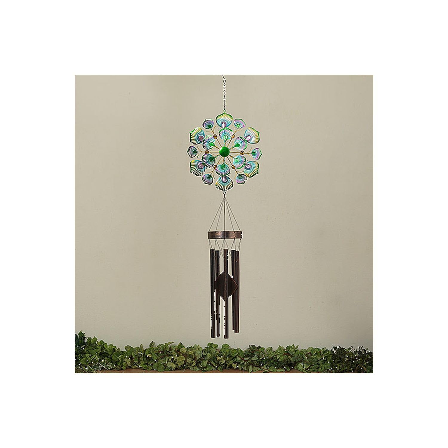 Gerson Company 57.8" H Metal Peacock Design Wind Chime - Walmart.com