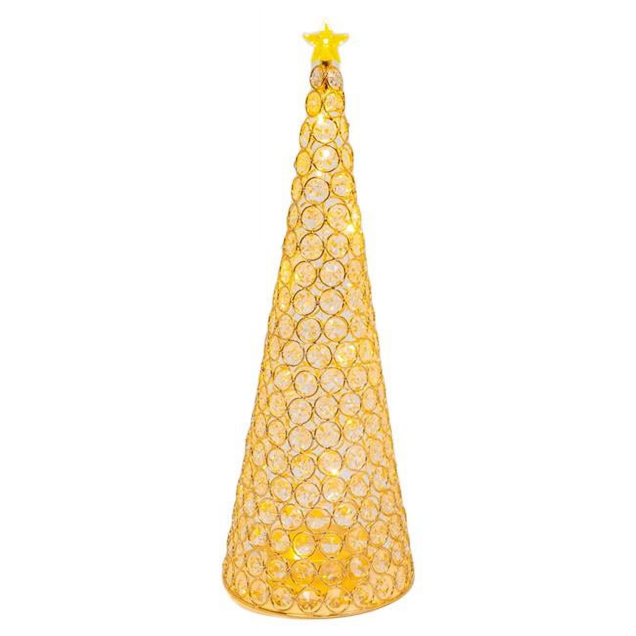 Gerson Elegant Glam Holiday Gold Lighted Jewel Cone Christmas Tree ...