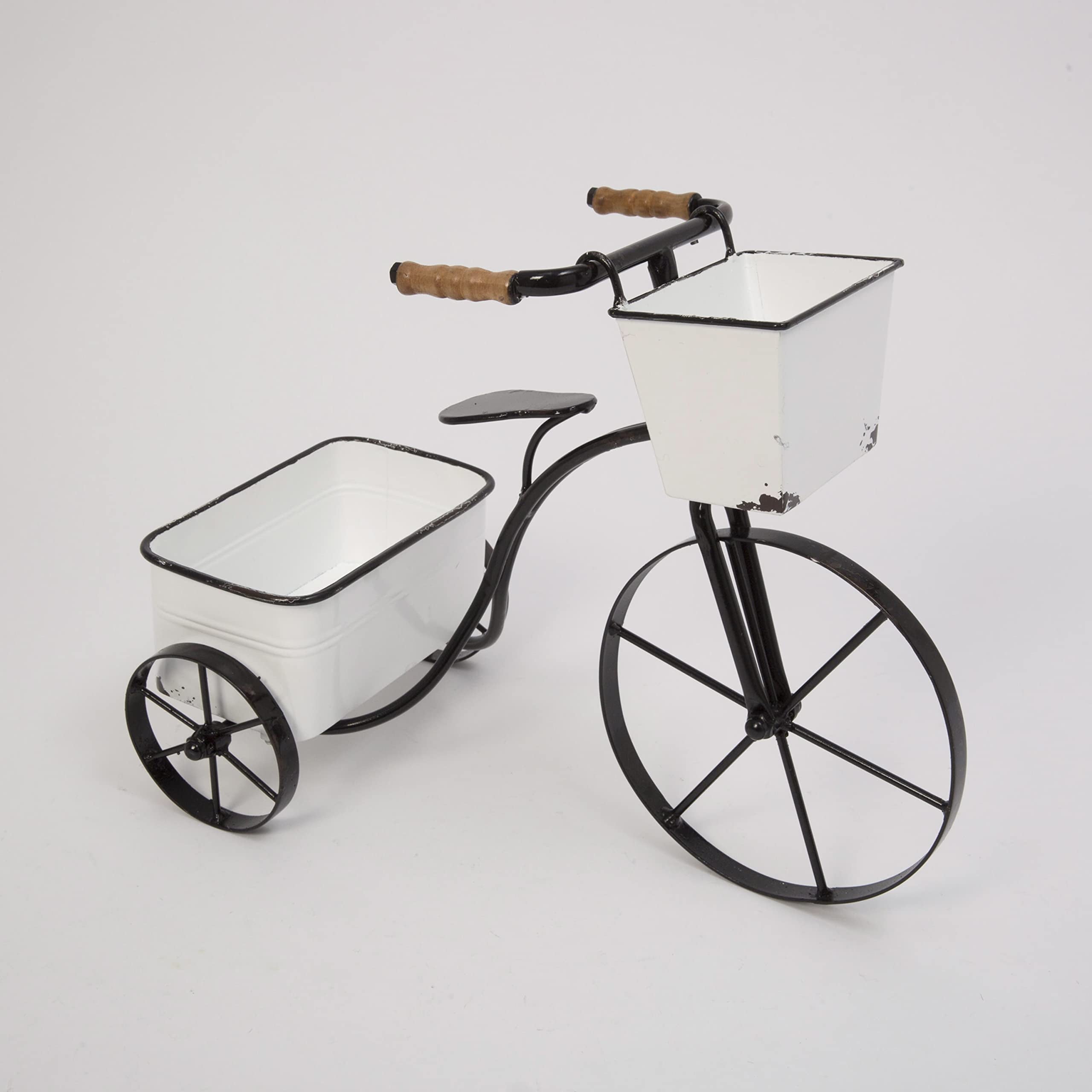 Gerson International 2517020 Metal Tricycle with 2 Planters, 17.7-inch ...