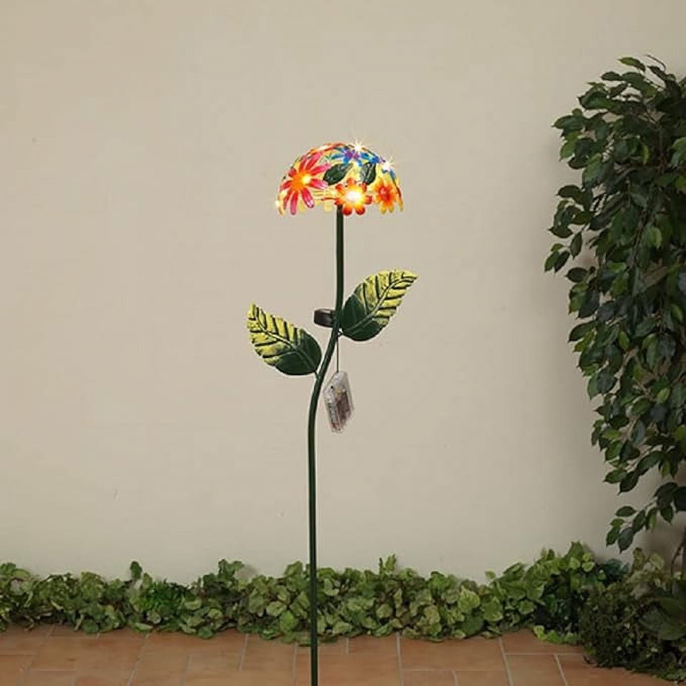 Gerson International Flower Yard Stake, Metal, 43-inch Height, Solar ...