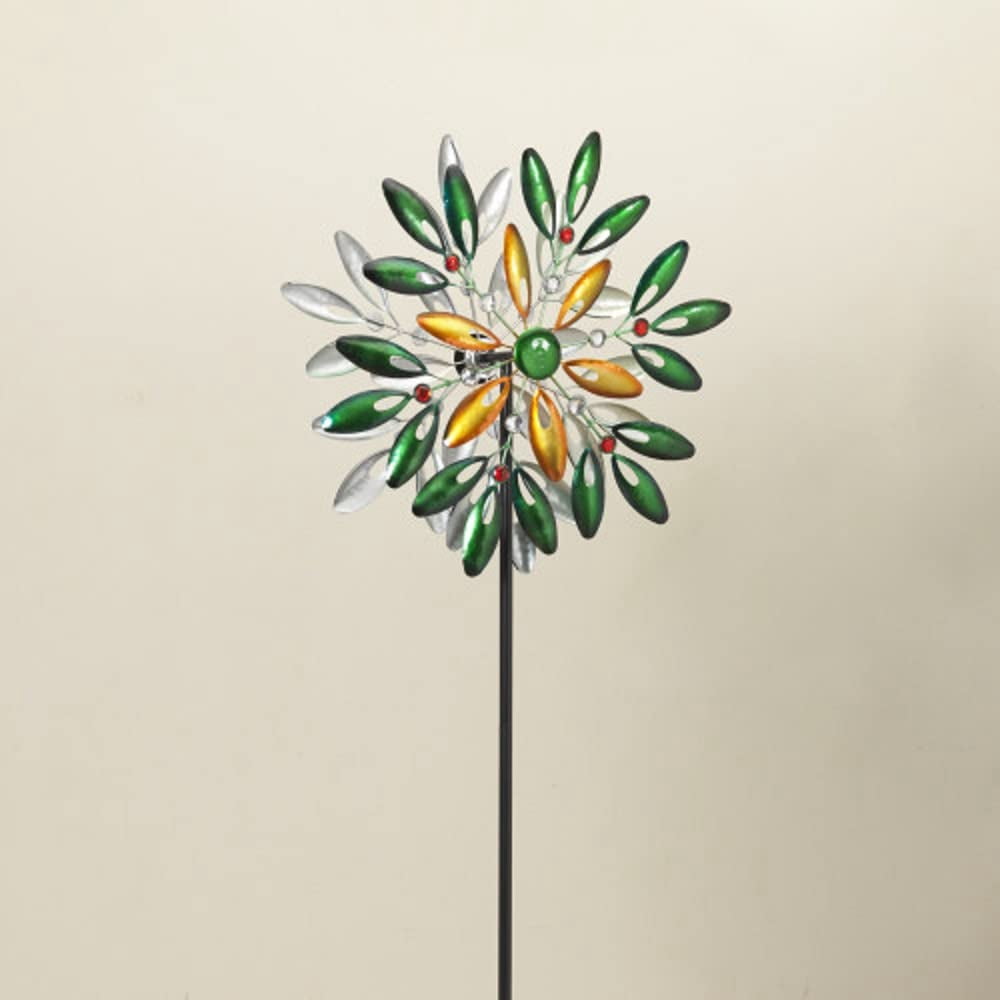 Gerson International Leaf Wind Spinner Yard Stake, Metal, 62.9-inch ...