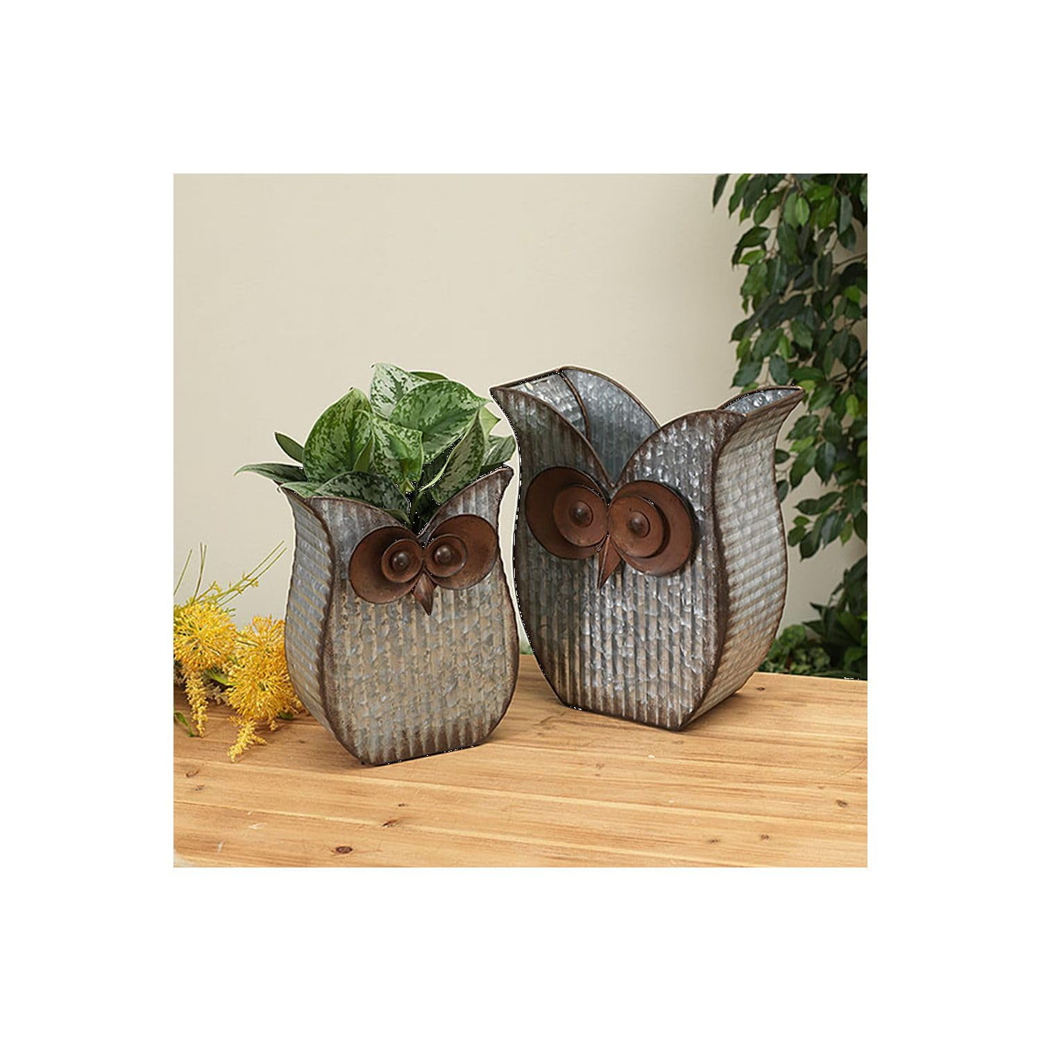 Gerson International Owl Planter, Nesting Metal, 12.7-inch Height, Set ...