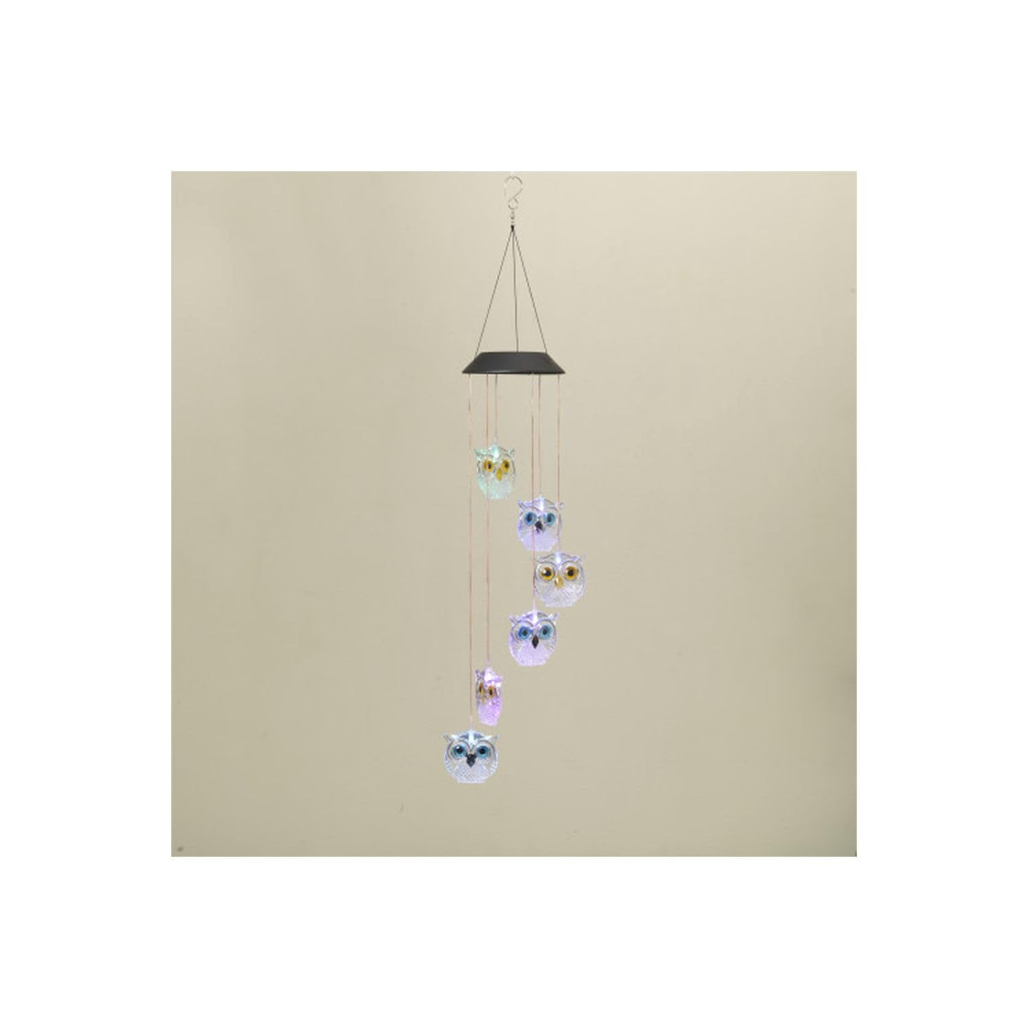 Gerson International Solar Lighted Owl Wind Chime, 29.5-inch Height ...