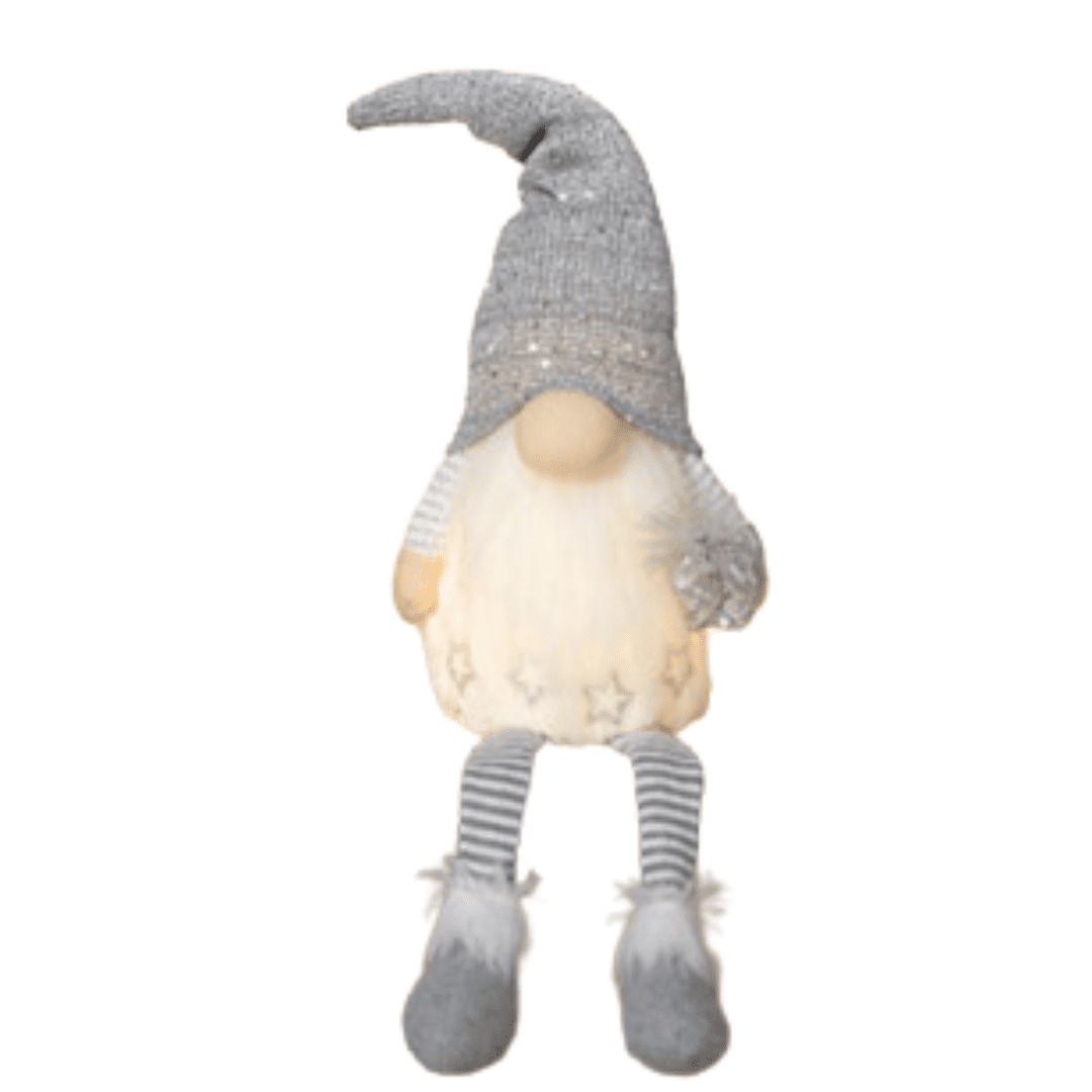 Gerson Lighted Silver Gnome Shelf Sitter - Walmart.com