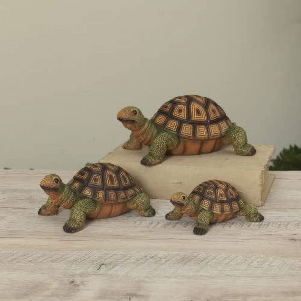 Gerson International Resin Turtles Figurine, Set of 3, 7.8 Inch Length ...