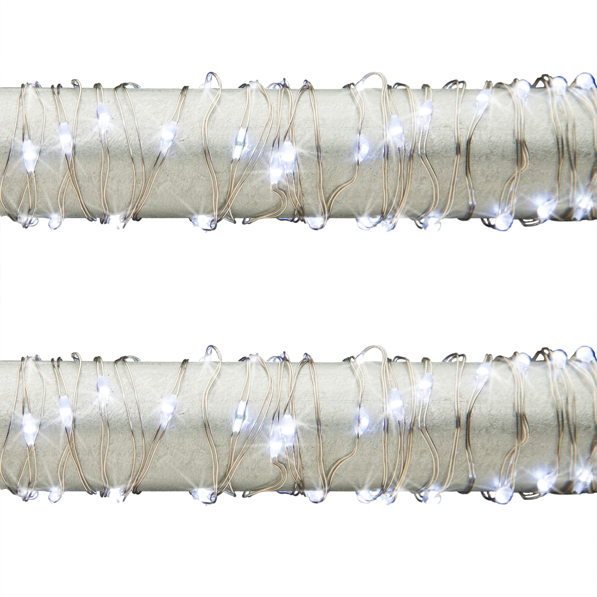 Gerson Set of 2 20 ft Battery Operated Cool White Micro Lights Stings ...