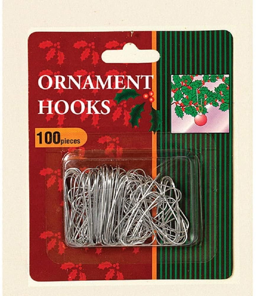 The Gerson Companies Ornament Hooks Silver Metal - 1.25" - 100 Pack ...