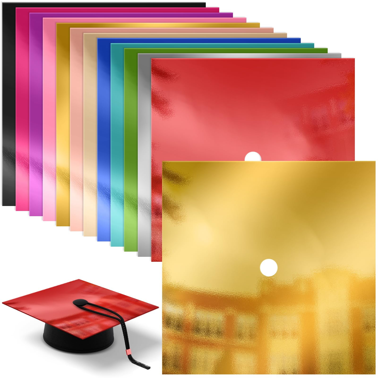 Gersoniel 12 Sheets Construction IFF17 Paper for Graduation Cap ...