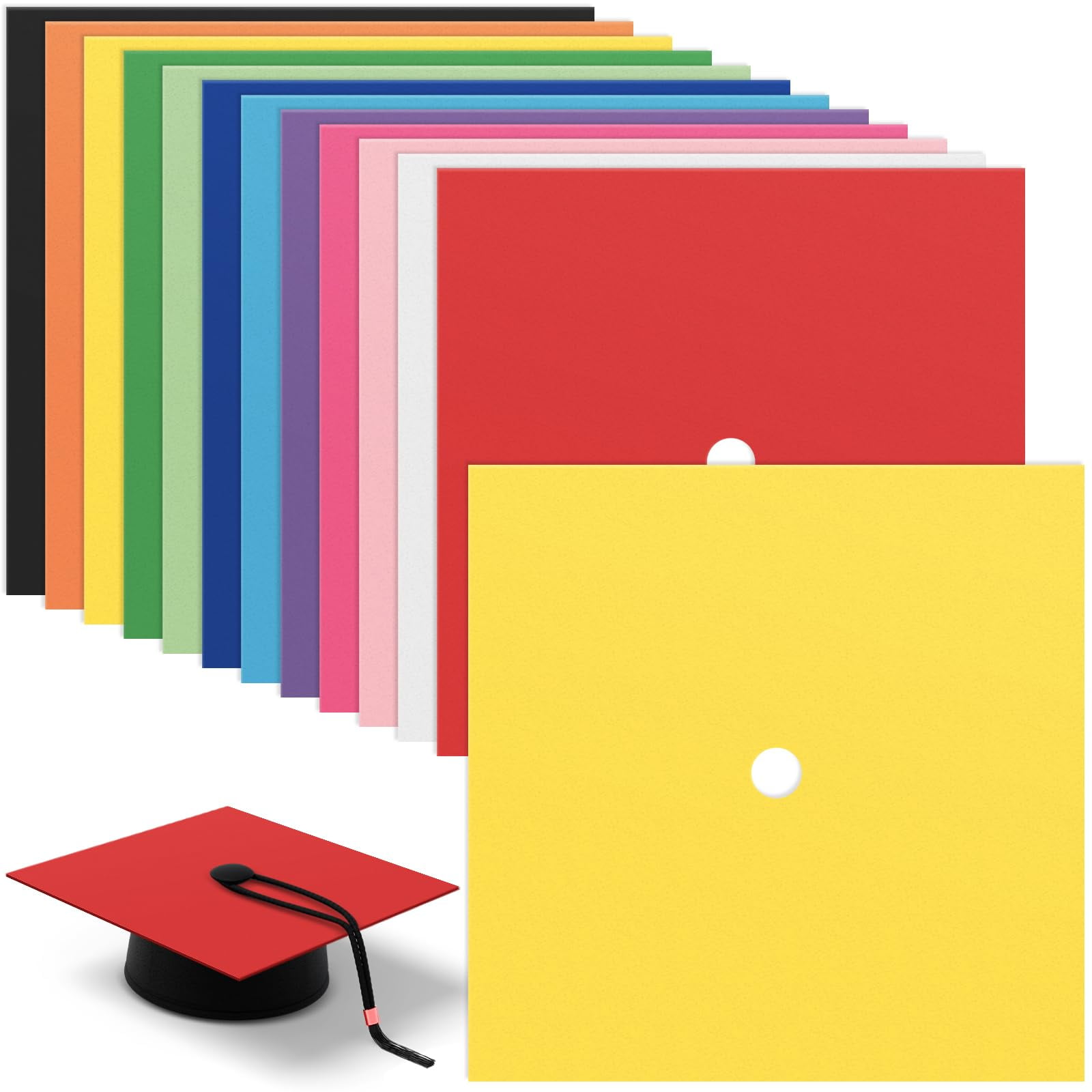 Gersoniel 12 Sheets Construction KEF16 Paper for Graduation Cap ...
