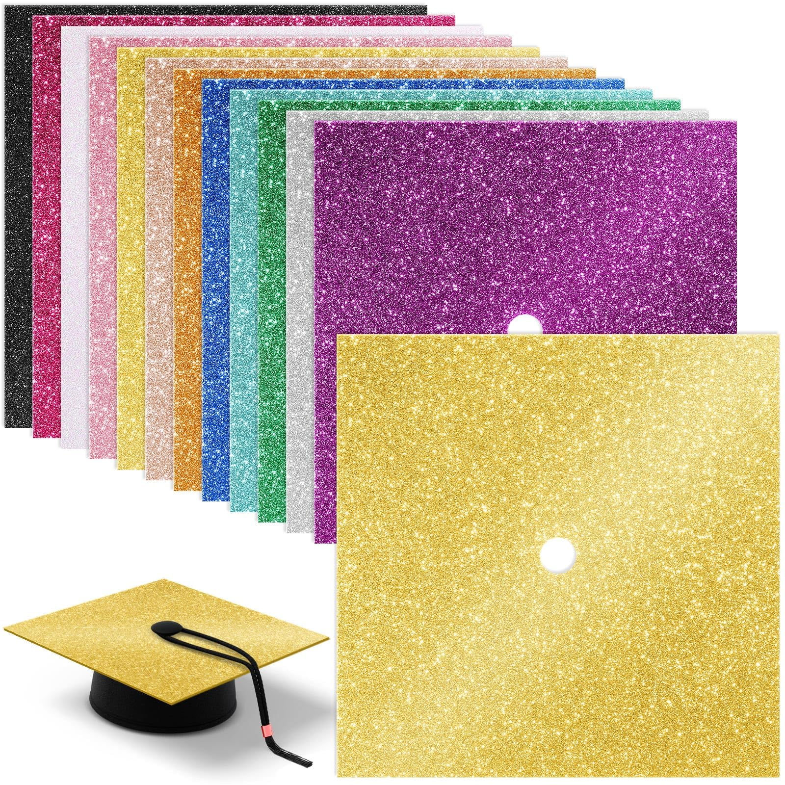 Gersoniel 12 Sheets Construction TSF6 Paper for Graduation Cap ...