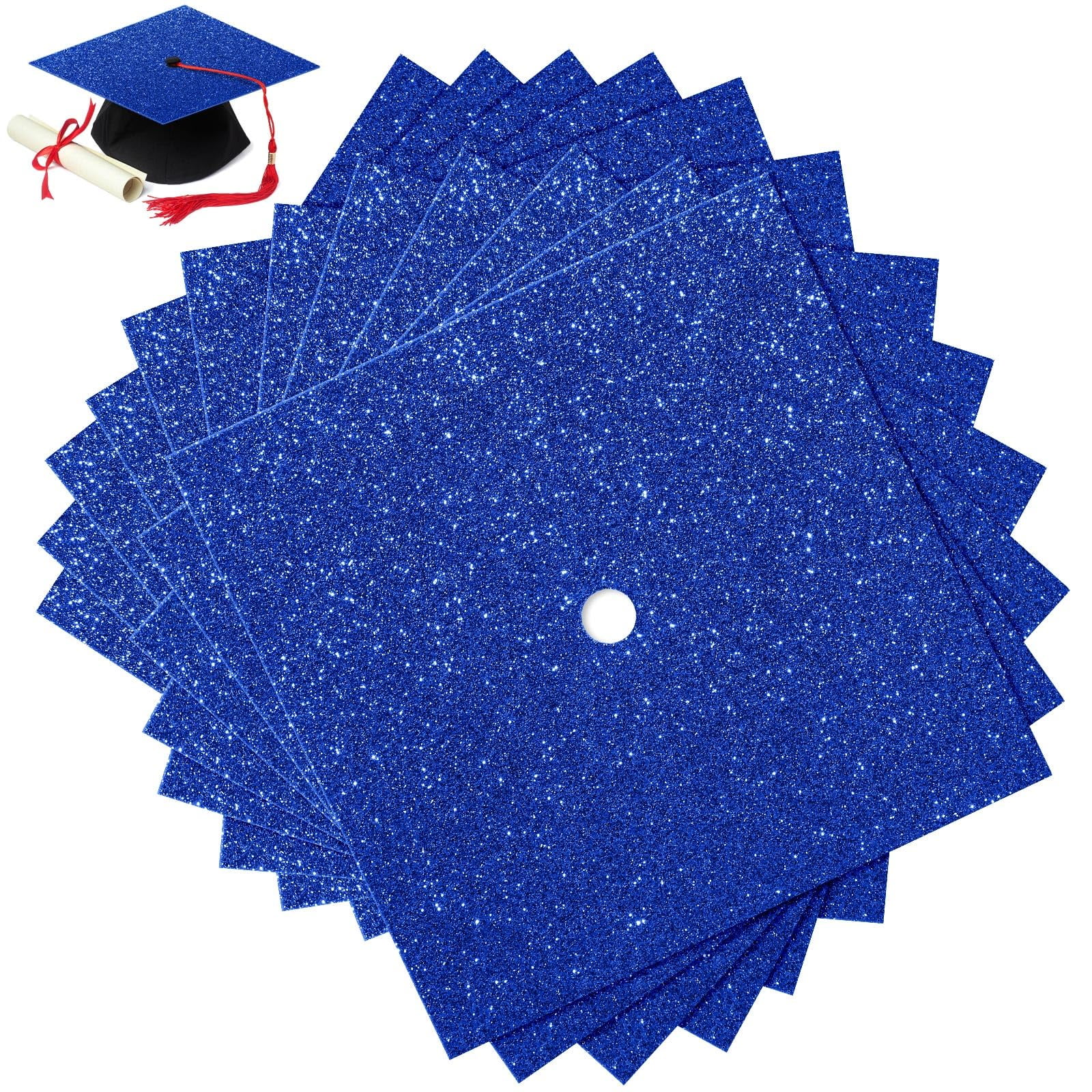 Gersoniel 12 Sheets Glitter STF9 Construction Paper for Grad Caps 10" x ...